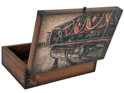 Black & Red Train Memory Gift Box - Relic Wood