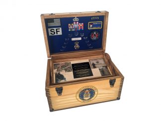 Custom Military Retirement Keepsake Shadow Box - Relic Wood