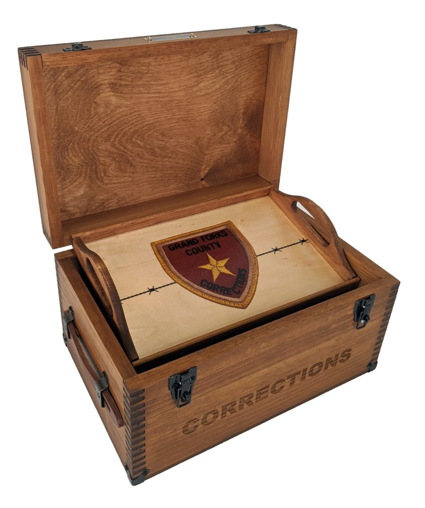 Custom Correctional Officer Badge Keepsake Box - Relic Wood