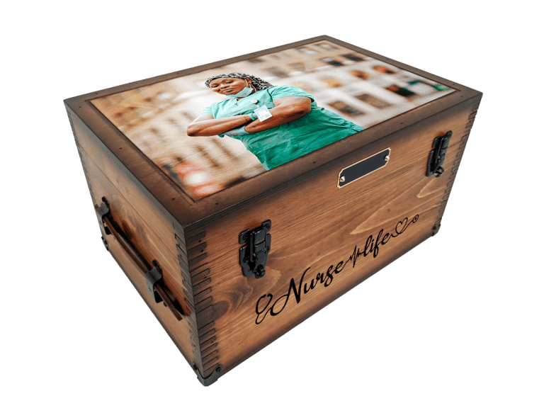 Custom Nurse Keepsake Box - Relic Wood